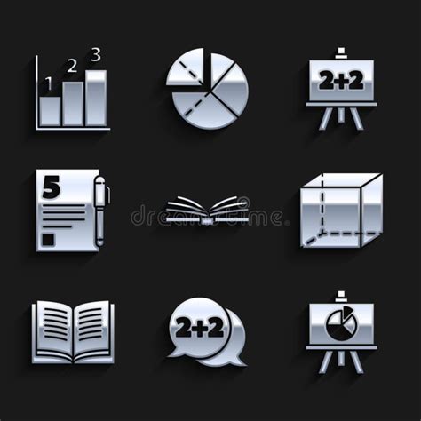 Set Open Book Equation Solution Chalkboard With Diagram Geometric