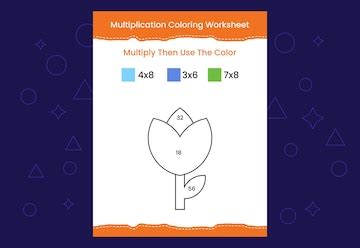Arbeitsblatt Zum Ausmalen Von Multiplikationen Mit Dem Bild Malen Nach