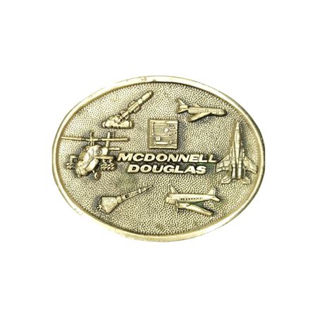 Vintage 1981 Mcdonnell Douglass Aerospace Solid Brass Gem