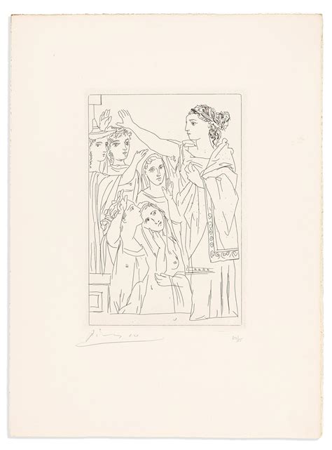 Lot Pablo Picasso Six Signed Proofs Of Original Etchings Made To