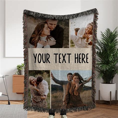 Personalized Photo Collage Blanket Photo Blanket With Text Engaged