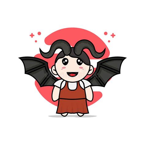 Cute Girl Character Wearing Devil Costume Stock Vector Illustration Of Devil Design 209945177
