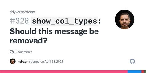 `show col types` should this message be removed · issue 328