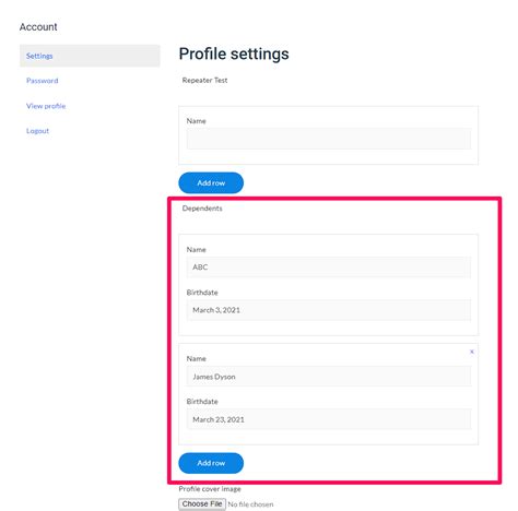 Repeater Field Type WP User Manager
