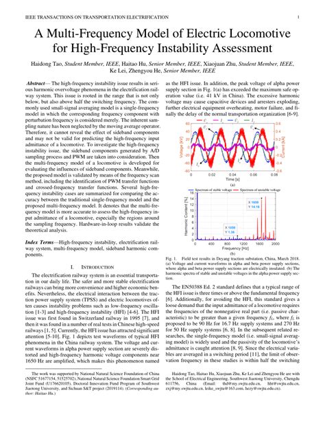 Pdf A Multi Frequency Model Of Electric Locomotive For High Frequency