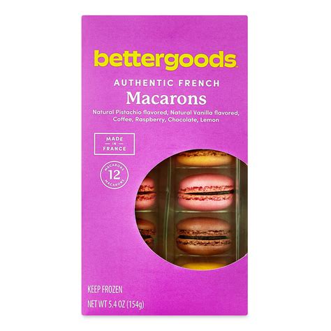 Bettergoods Assorted Macarons 54 Oz 12 Count French Light And Crispy With Flavors