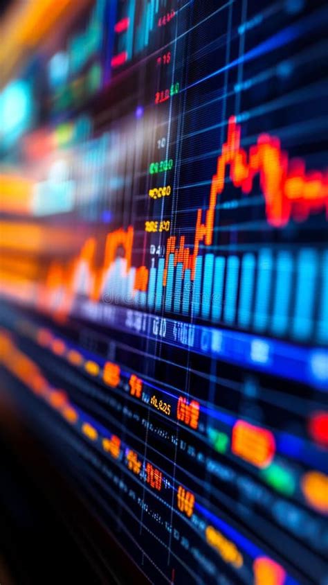 Colorful Trading Graphs And Charts Display Market Activity On A Digital Platform While Traders