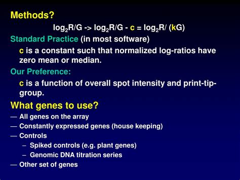 Ppt Normalization For Cdna Microarray Data Powerpoint Presentation