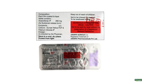 Buy Aceclo Sr 200mg 10 Tablets Online At Best Prices Wellness Forever