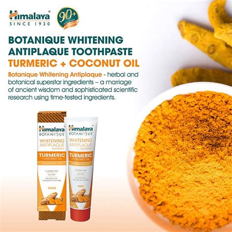 Himalaya Botanique Whitening Antiplaque Toothpaste Turmeric Coconut