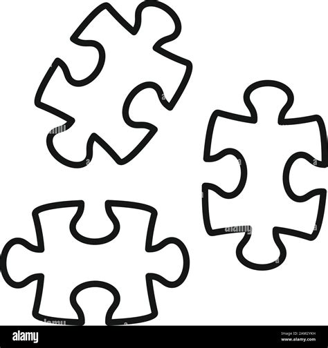 Jigsaw Icon Outline Jigsaw Vector Icon For Web Design Isolated On White Background Stock Vector