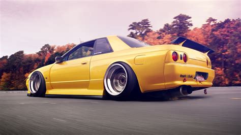 Yellow Nissan Skyline R32 Gtr Hd Wallpaper 1920x1080