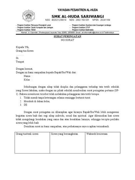 Contoh Surat Sp Contoh Surat