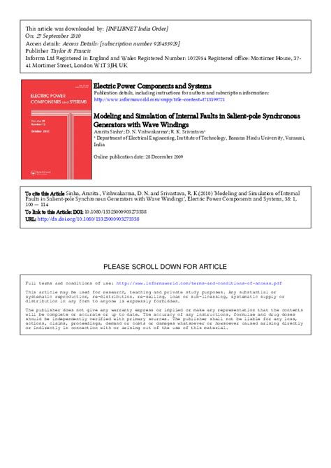 Pdf Modeling And Simulation Of Internal Faults In Salient Pole