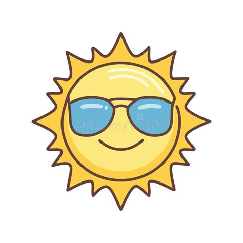 Happy Sun Sunglasses Smiling Sun Wearing Sunglasses Symbolizing