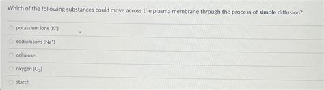 Solved Which Of The Following Substances Could Move Across