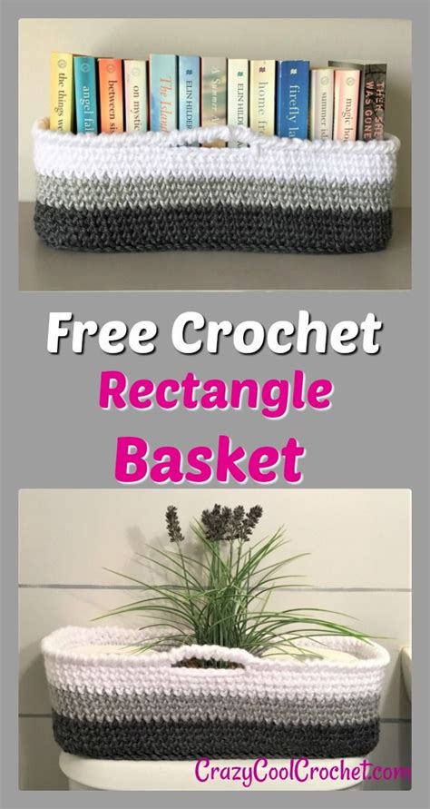 Crochet Rectangle Basket With Handles Artofit