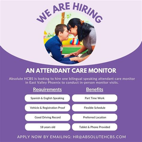 Absolute Hcbs On Linkedin Absolute Hcbs Is Looking To Hire One Bilingual Attendant Care Monitor