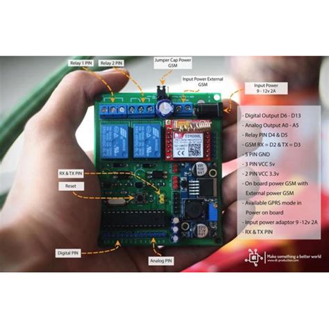 jual original gsm pcb controller saklar sms iot board projek arduino