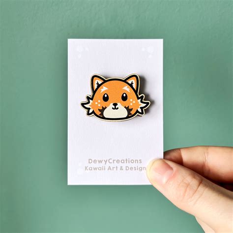 Kawaii Houten Pin Set Met Rode Panda En Wasbeer