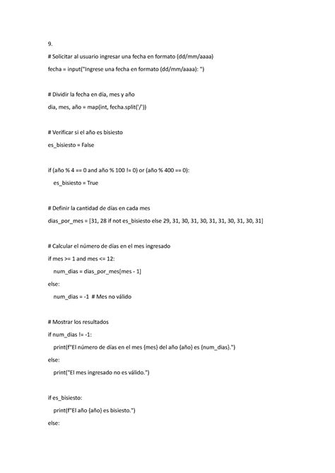 Programación If Elif And Else 9 Solicitar Al Usuario Ingresar Una Fecha En Formato Studocu