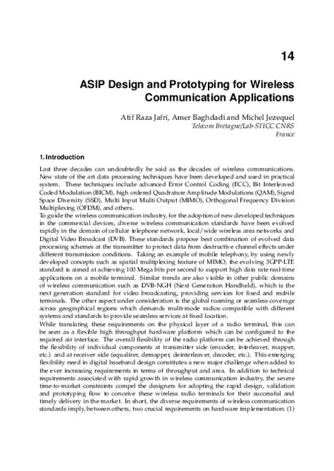 Pdf Asip Design And Prototyping For Wireless Communication Applications