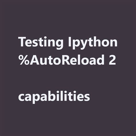 Autoreload In Ipython