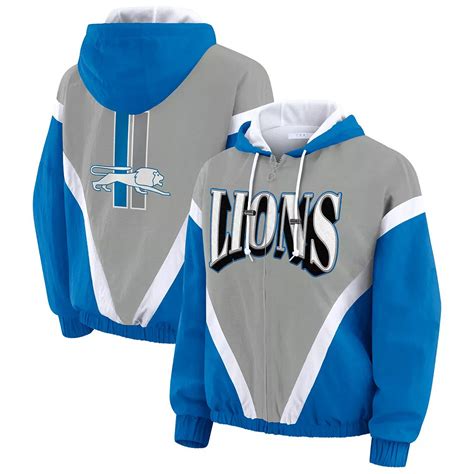Womens Wear By Erin Andrews Bluesilver Detroit Lions Retro Crinkle
