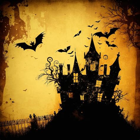 Premium Ai Image Rustic Orange Haunted Keep