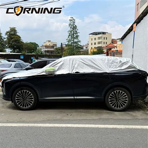 코닝 자동차 커버 선 쉐이드 방진 보호 커버 Peva 소재 전천후 하프 카 실드 눈 방지 선 블록 열 절연 Temu