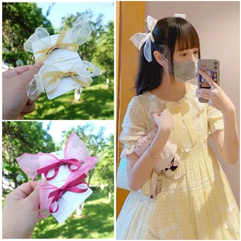 리본 머리 리본 클립 여자를위한 단단한 큰 활 소녀 귀여운 애니메이션 모자를 쓰고 있죠 학생 헤어 액세서리 카와이 헤어핀 새로운 여자 용 머리핀여성용 헤어 액세사리