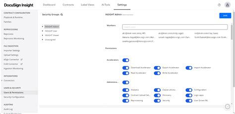 View Security Group Permissions In Docusign Insight