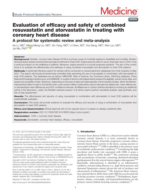 Pdf Evaluation Of Efficacy And Safety Of Combined Rosuvastatin And Atorvastatin In Treating