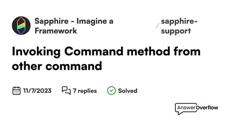 Invoking Command Method From Other Command Sapphire Imagine A Framework