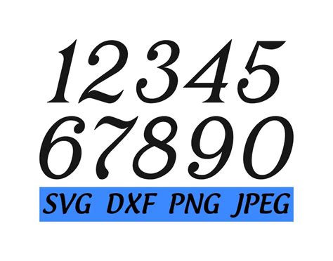 Italic Cursive Numbers Svg Bundle Fancy Font Address Phone Birthday