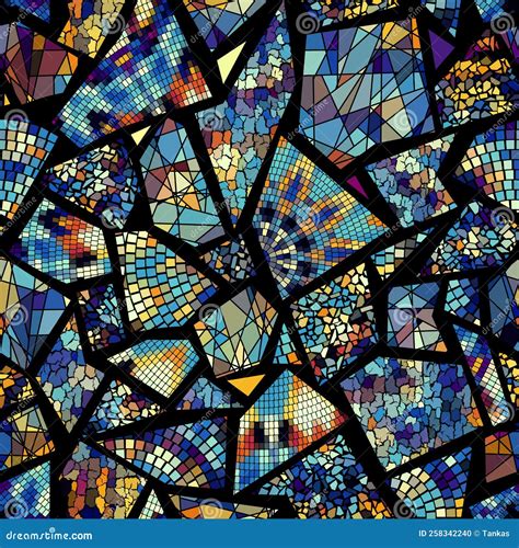 Vector Seamless Mosaic Art Pattern Art Background Stock Vector Illustration Of Decorative