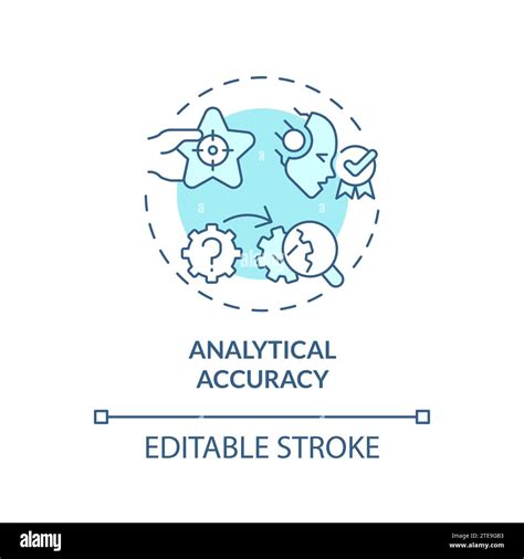 Thin Line Simple Blue Analytical Accuracy Icon Concept Stock Vector