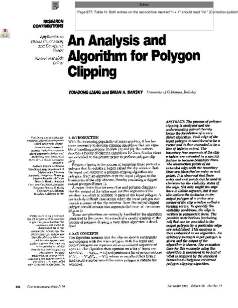 Pdf An Analysis And Algorithm For Polygon Clipping