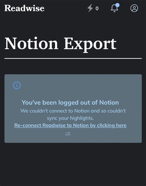 notion integration not working r readwise
