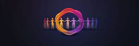 Minimalistic Logo Of Human Figures Creating A Unity Symbol Against An