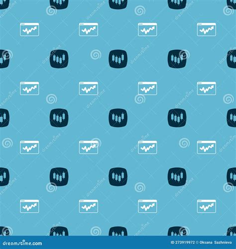 Set Browser With Stocks Market And Graph Chart Infographic On Seamless Pattern Vector Stock