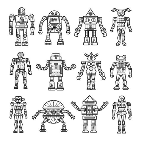 Robot Line Art At Georgia Challis Blog