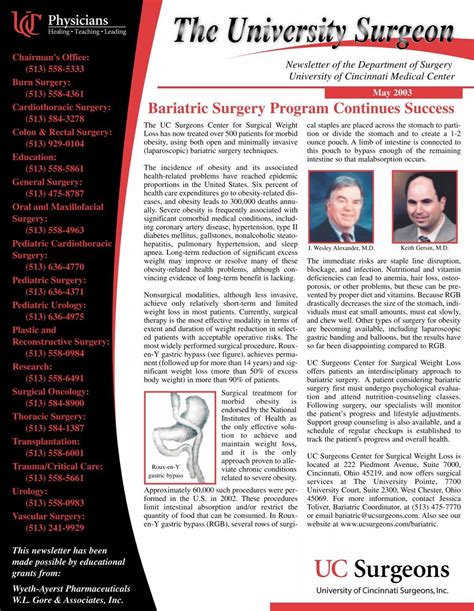 Bariatric Surgery Program Continues Success Surgery University