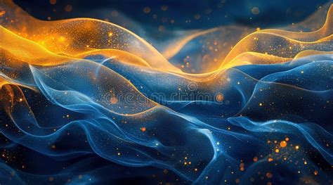 Abstract Flowing Waves In Blue And Orange Tones Create A Captivating Visual Experience With