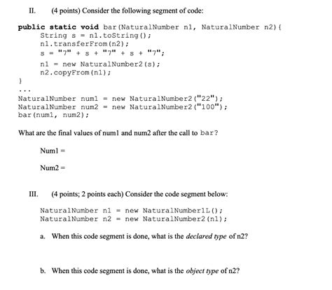 Solved II Points Consider The Following Segment Of Chegg