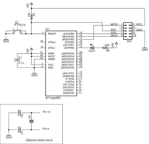 AVR Microcontroller ATMEGA Minimale Onderdelen