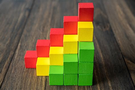 Premium Photo Colorful Stack Of Wood Cube Building Blocks
