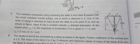 5 The Massless Inextensible String Connecting The Slider A And Mass B Pa