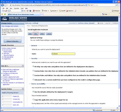Corticon Server 5 X Sample Ear Installation For Weblogic 9 2 Progress Community