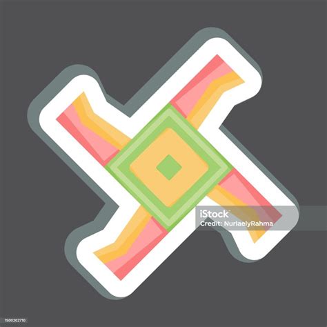 스티커 Brigid Cross 켈트 기호와 관련이 있습니다 심플한 디자인 편집 가능 간단한 그림 0명에 대한 스톡 벡터 아트 및